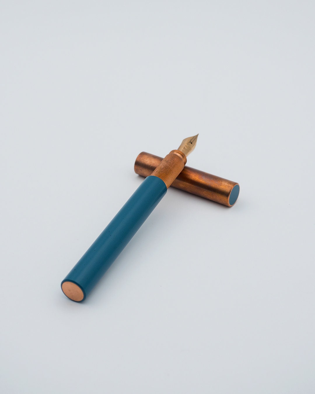 Elbwood Fountain Pen Copper & Ebonite Aquamarine With 18k Gold Nib - Etsy