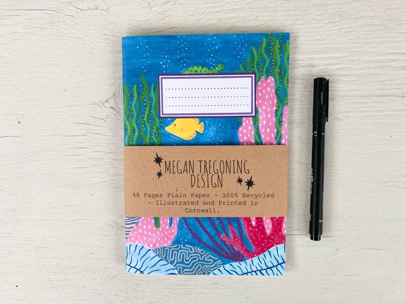 Coral Reef Notebooks | Tropical Fish Notebooks | 48 Plain Page Notebook ...