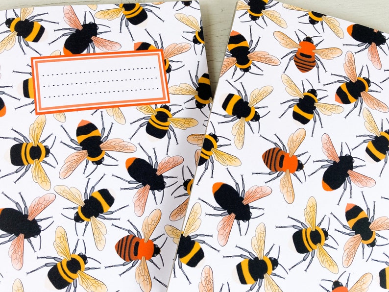 Bumblebee A5 Recycled Notebook 48 Pages Plain Paper Bee - Etsy UK