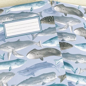 Baleen Whale A5 Recycled Notebook | 48 Plain Pages | Sea Life Notebook ...