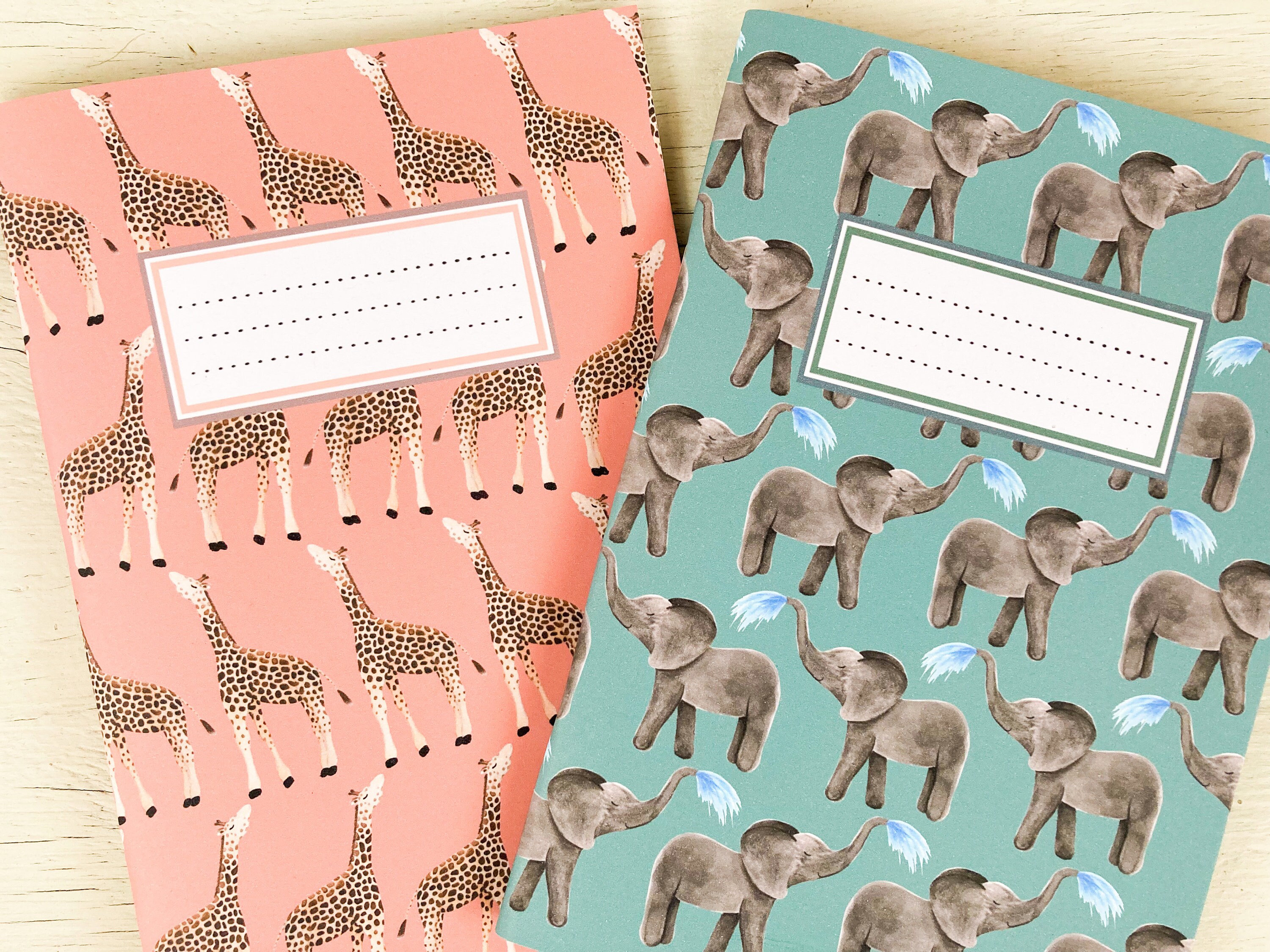 Giraffe A5 Recycled Notebook Animal Exercise Book 48 Pages Plain Paper ...