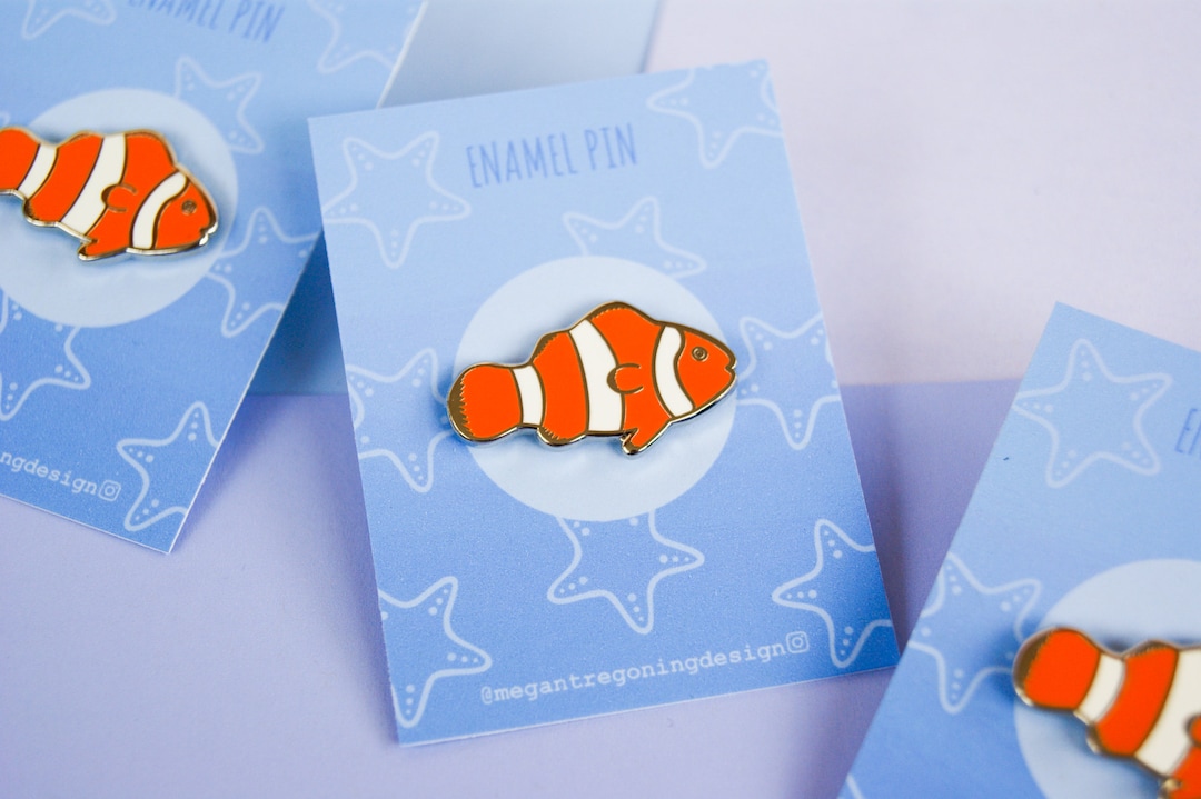Clownfish Hard Enamel Pin Badge | Tropical Reef Fish Pin | Sea Life Pin ...