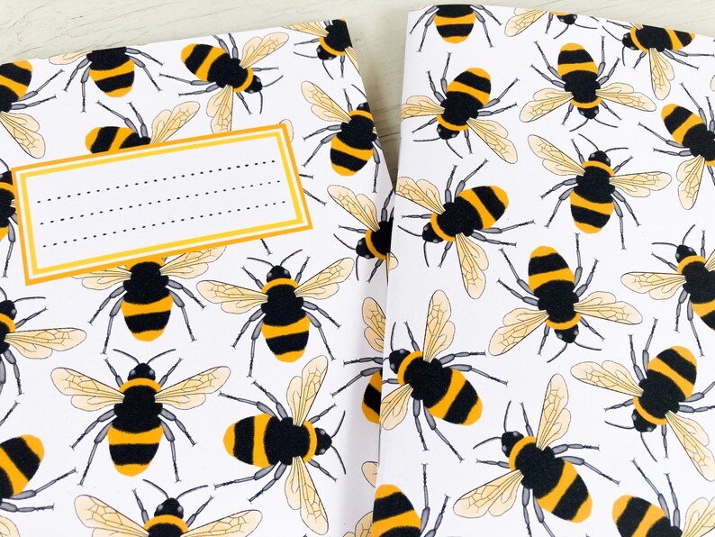 Bumblebee A5 Recycled Notebook 48 Pages Plain Paper Bee - Etsy UK