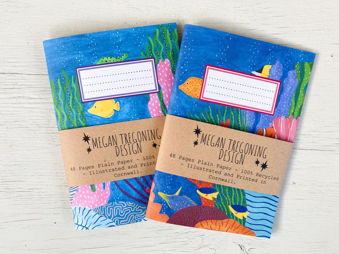 Coral Reef Notebooks | Tropical Fish Notebooks | 48 Plain Page Notebook ...