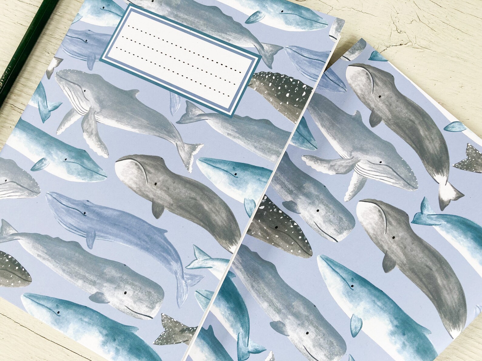Baleen Whale A5 Recycled Notebook | 48 Plain Pages | Sea Life Notebook ...