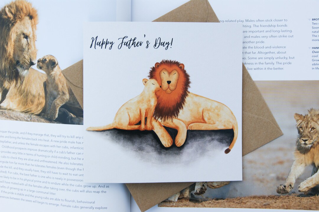 Fathers Day Card | Lion Card | Personalised Fathers Day | First Fathers ...