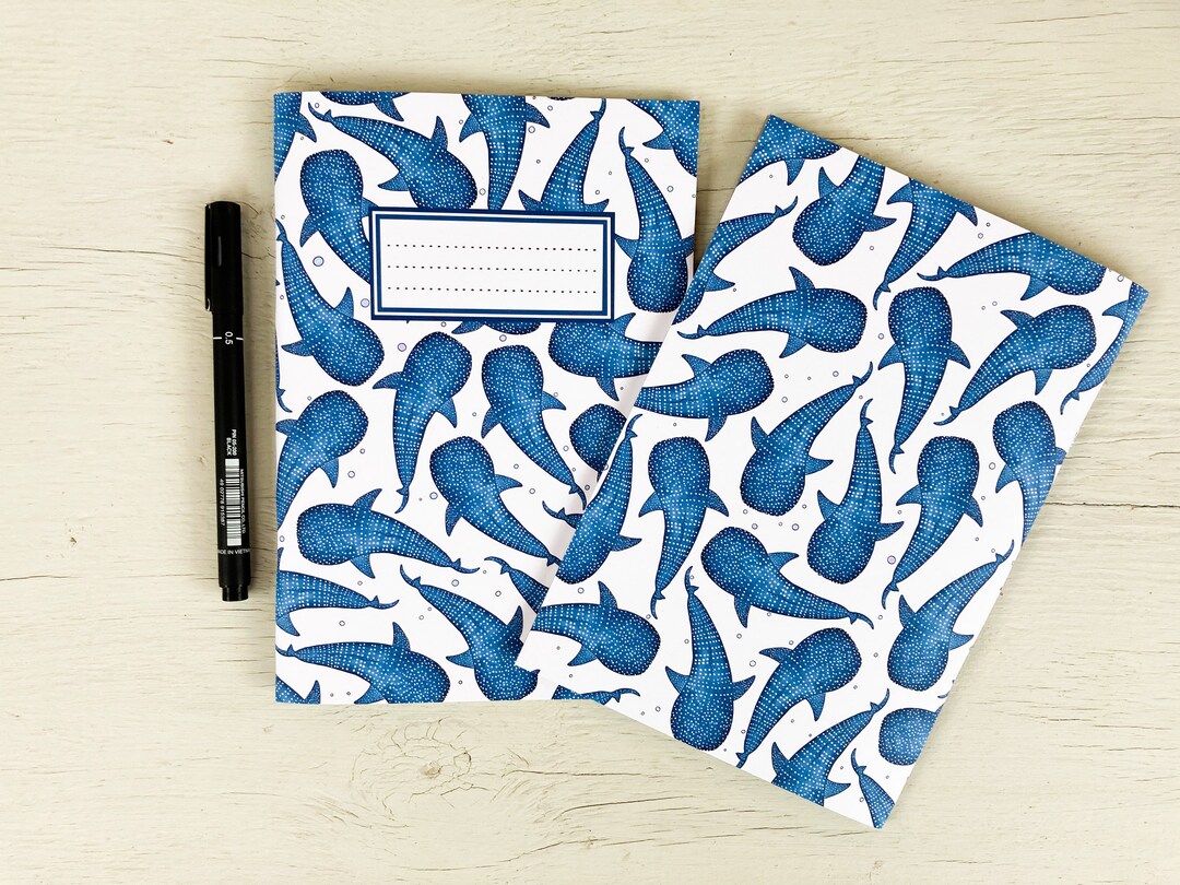 Whale Shark A5 Recycled Notebook | 48 Plain Pages | Sea Life Notebook ...