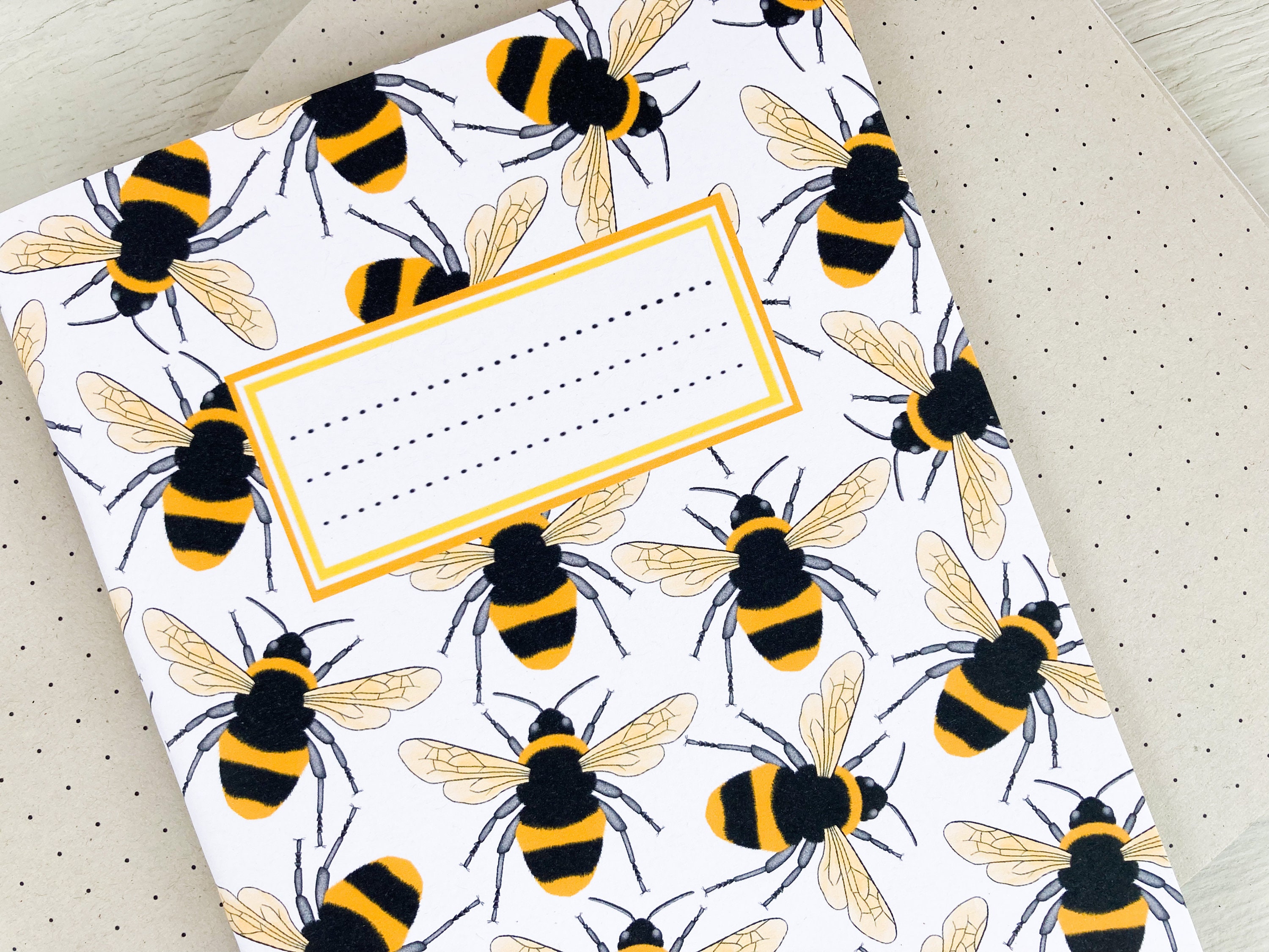 Bumblebee A5 Recycled Notebook 48 Pages Plain Paper Bee - Etsy UK