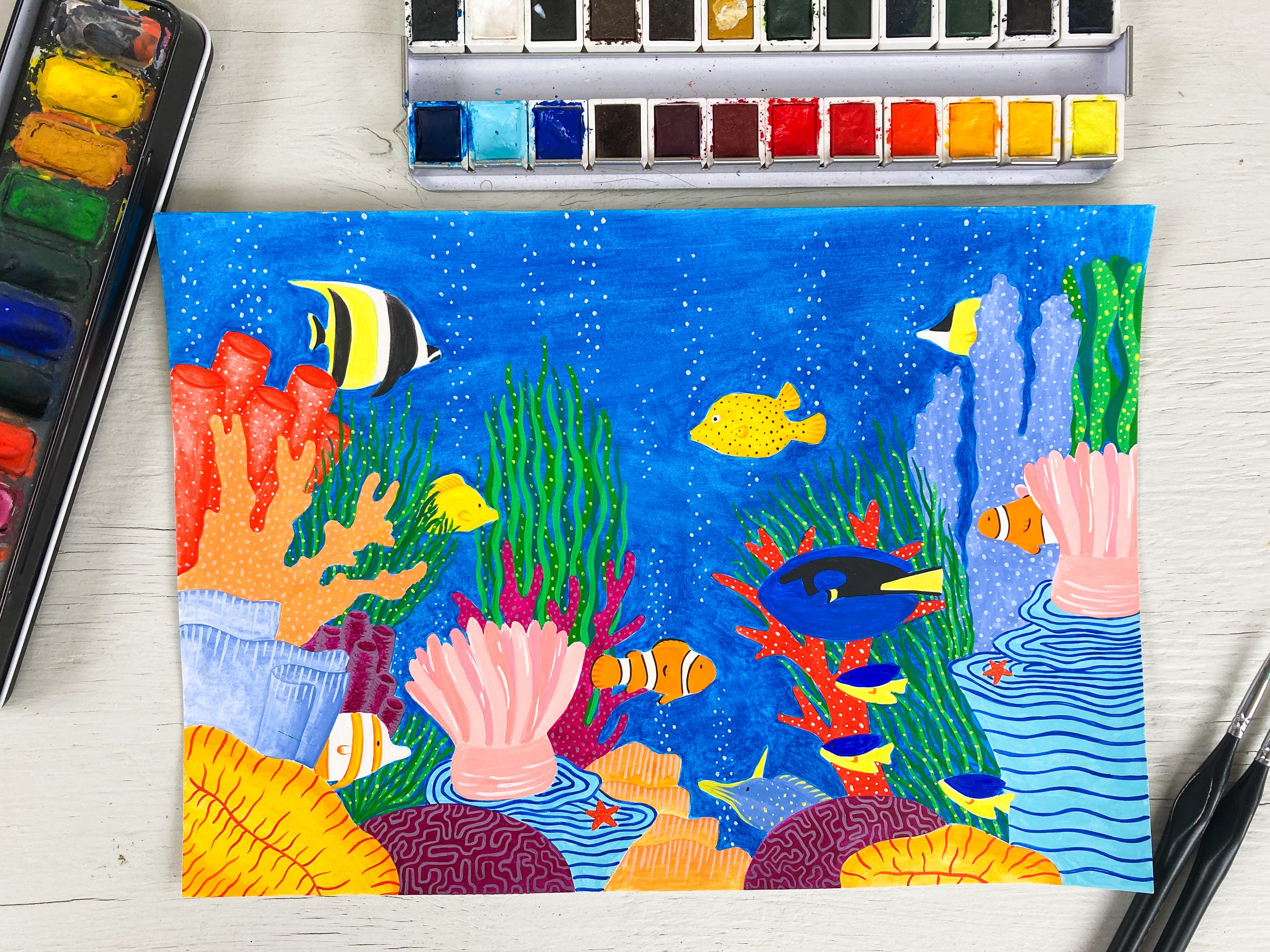 Coral Reef Painting Easy