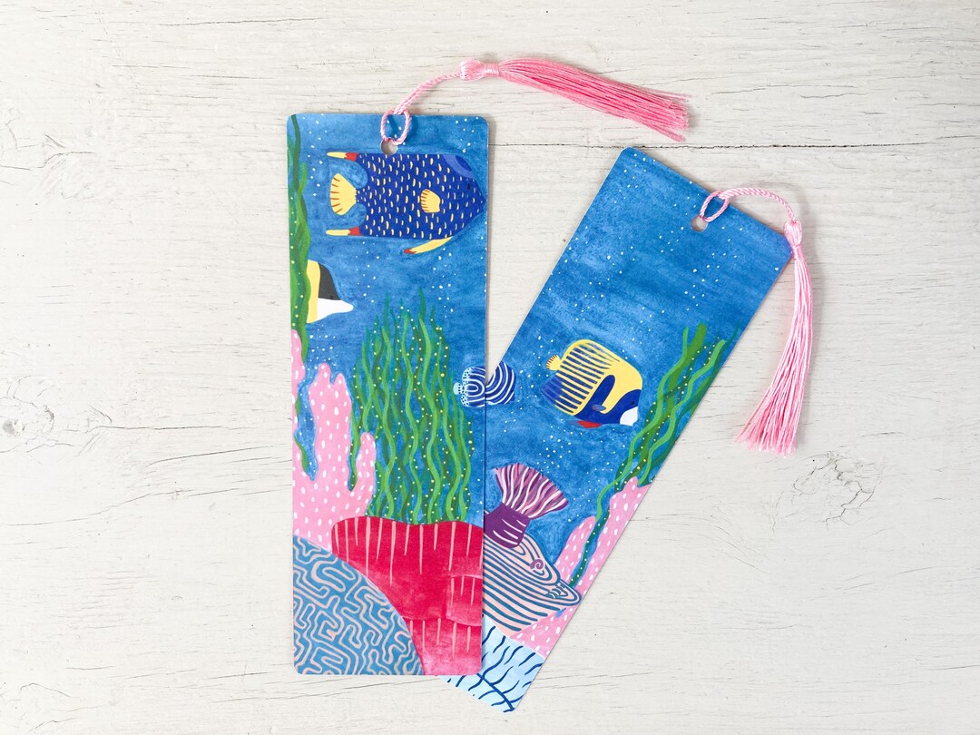 Pink Corals Bookmark | Fish Bookmark | Sea Life Bookmark | Marine Life ...