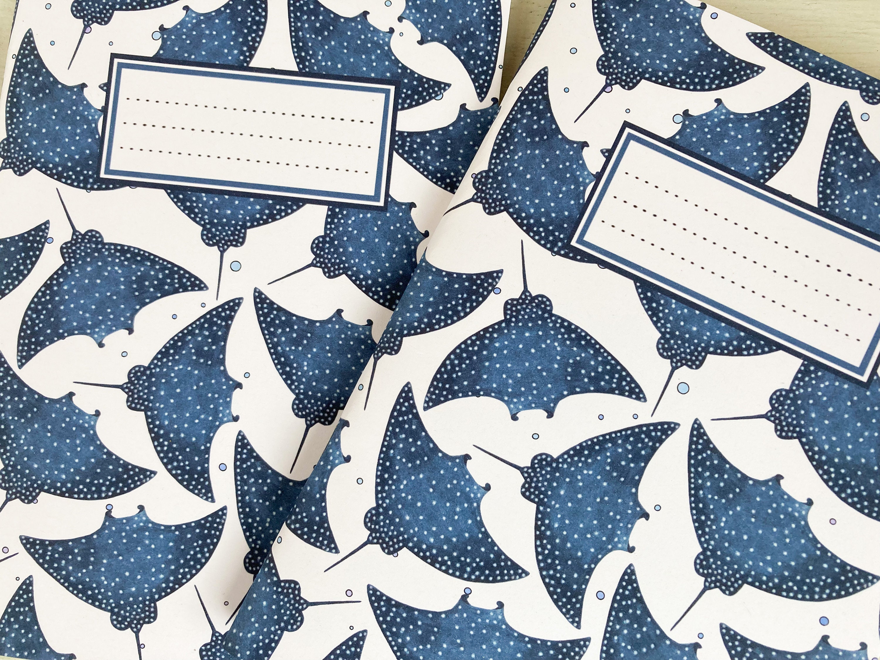 Manta Ray A5 Recycled Notebook | 48 Plain Pages | Cute Sea Life ...
