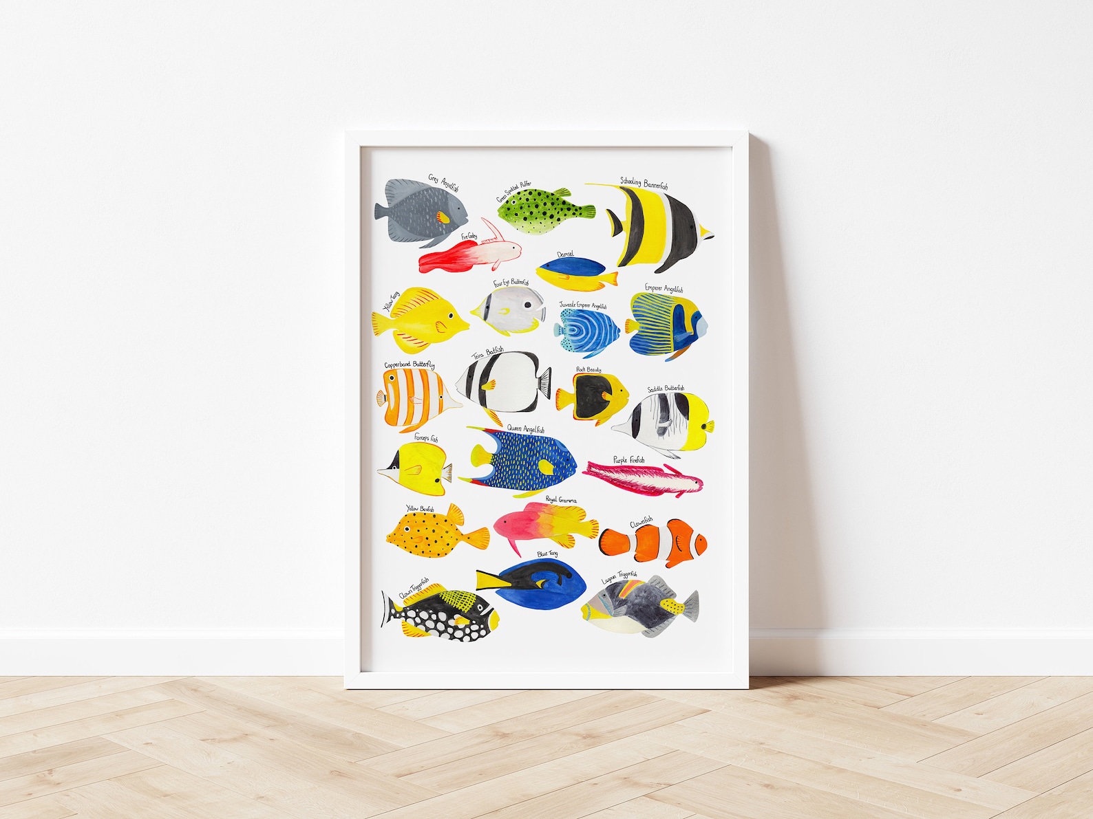 Types of Fish Poster Fish Species Poster Tropical Fish Print Great ...