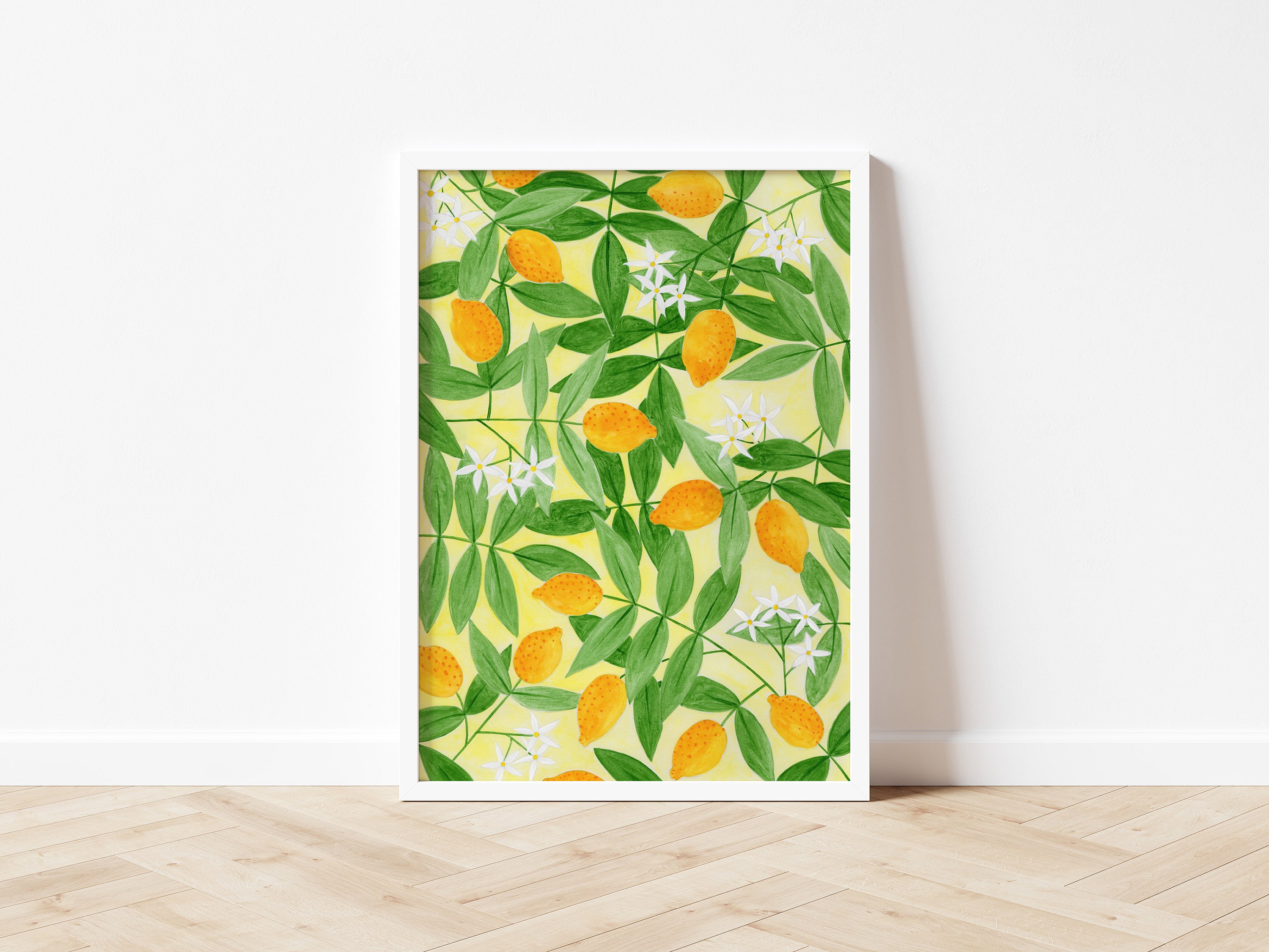 Lemon Tree Print Lemon Wall Art Lemon Art Print Citrus Fruit Art Print ...