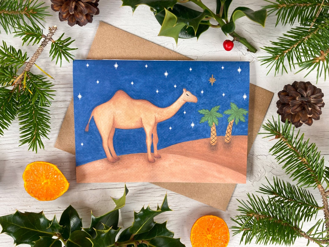 Camel Christmas Card | Holiday Card | Greeting Card | Xmas Card | Cute ...