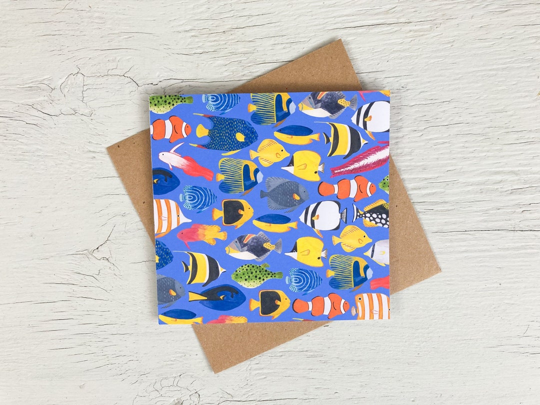 Tropical Reef Fish Card Sea Life Card Marine Life Card Coral Reef Card ...