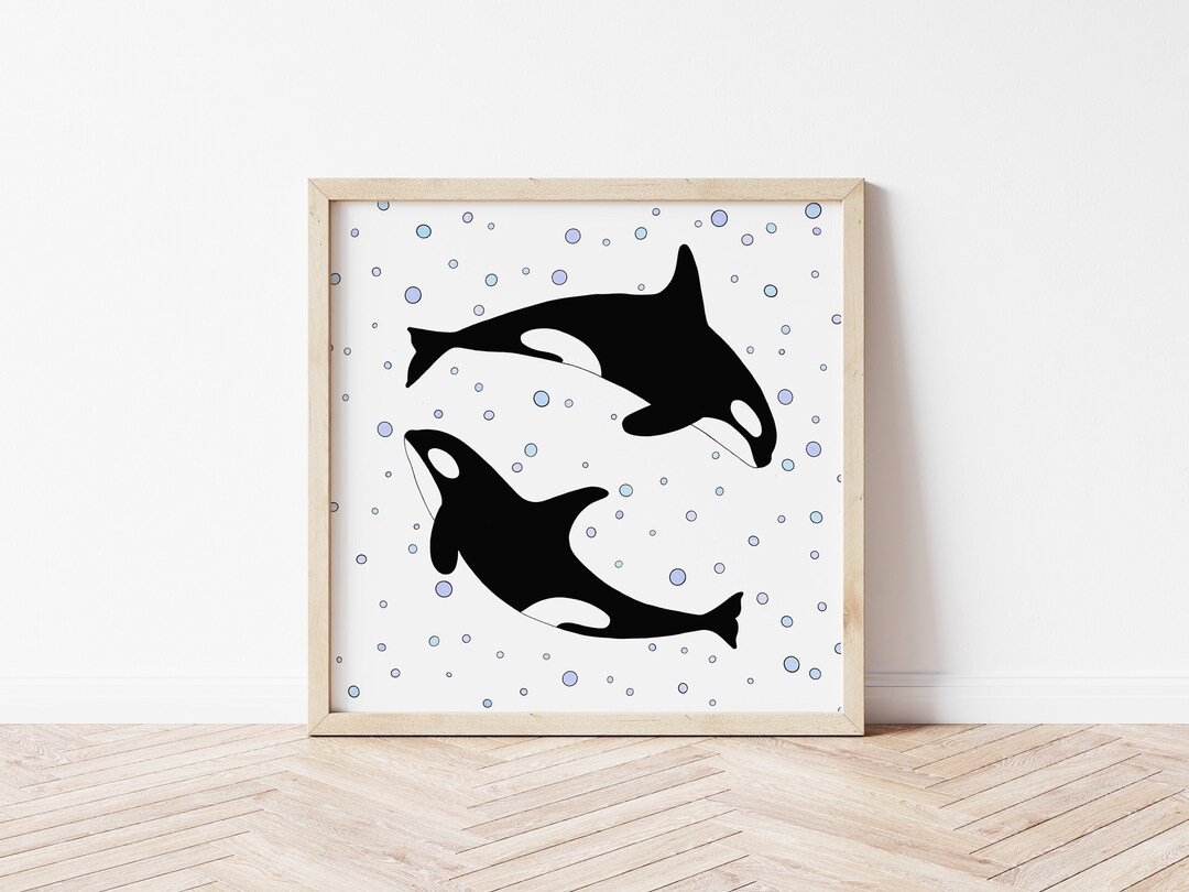 Orca Whale Art Print Killer Whale Print Whale Wall Decor Orca Whale ...