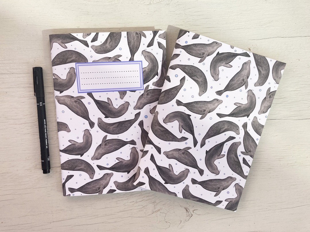 Grey Seal | A5 Recycled Sea Life Notebook | 48 Pages | Cute Marine ...