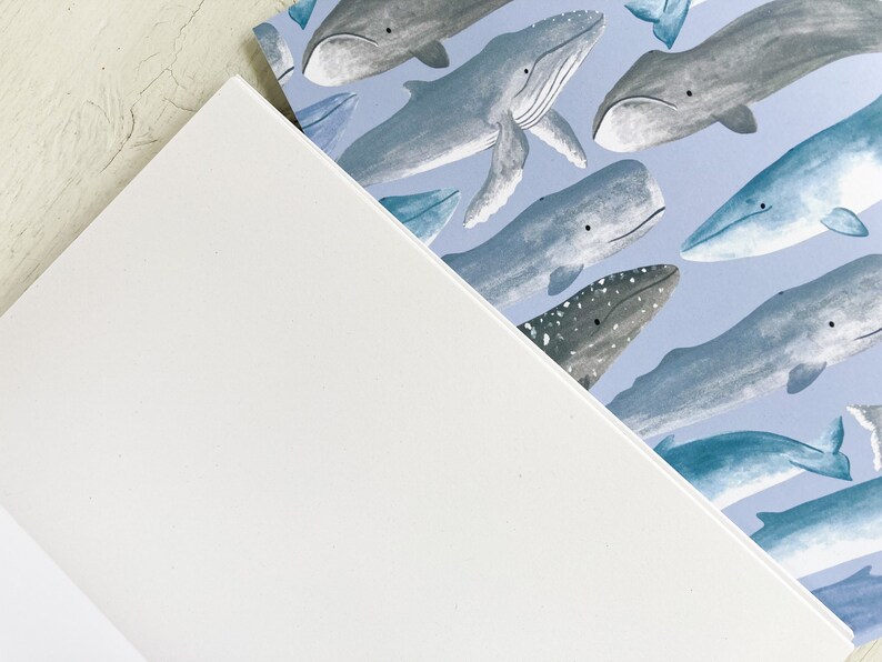 Baleen Whale A5 Recycled Notebook 48 Plain Pages Sea Life Notebook ...