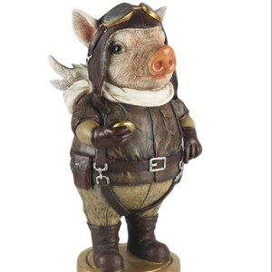 Flying Pig Pilot With Wings Indoor/outdoor Ornament Sculpture - Etsy