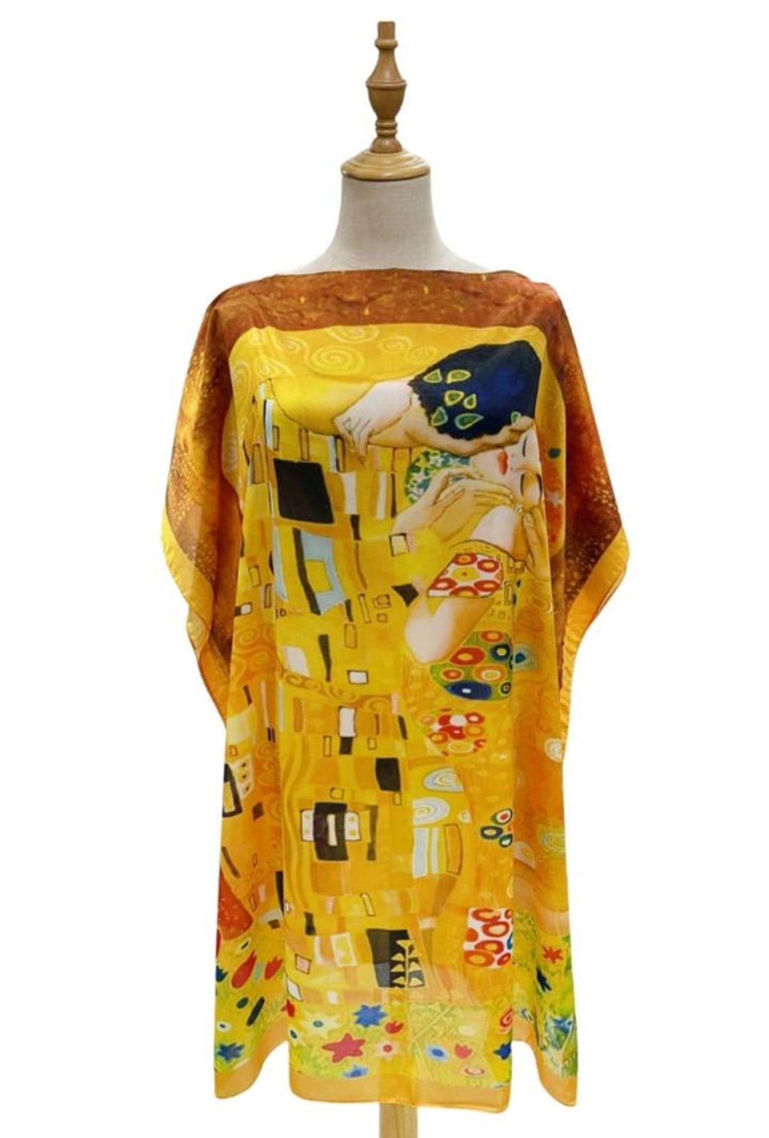Klimt the Kiss Silk Beach Pool Party Cover up Top - Etsy
