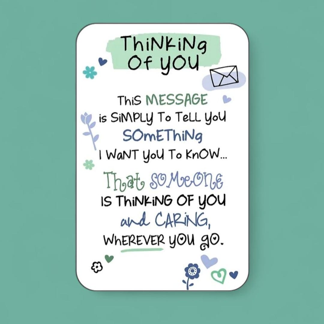 Thinking of You Wallet Card Inspired Words Keepsake Affirmation ...