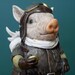 Flying Pig Pilot With Wings Indoor/outdoor Ornament Sculpture - Etsy