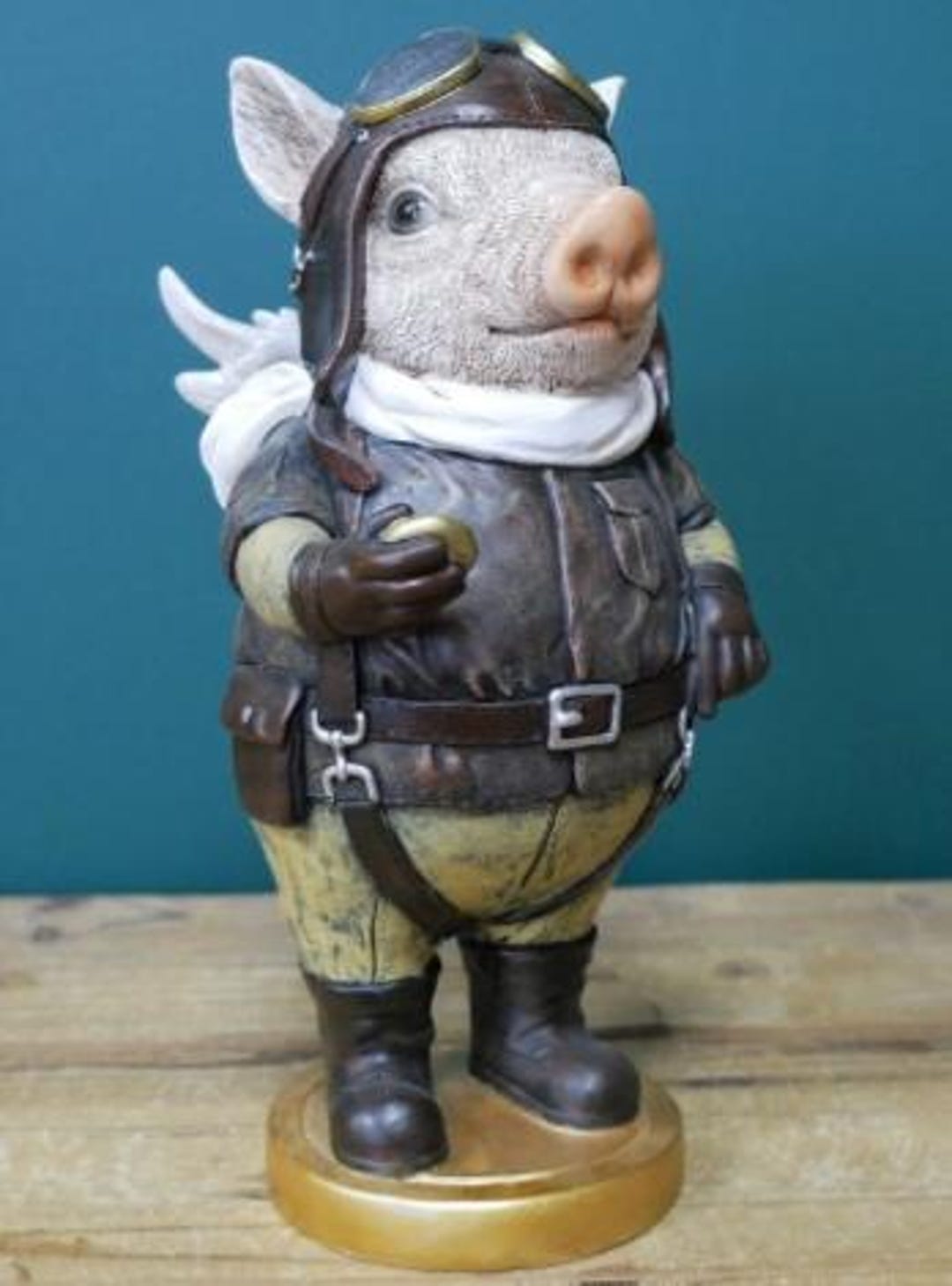 Flying Pig Pilot With Wings Indoor/outdoor Ornament Sculpture - Etsy