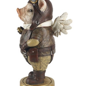 Flying Pig Pilot With Wings Indoor/outdoor Ornament Sculpture - Etsy
