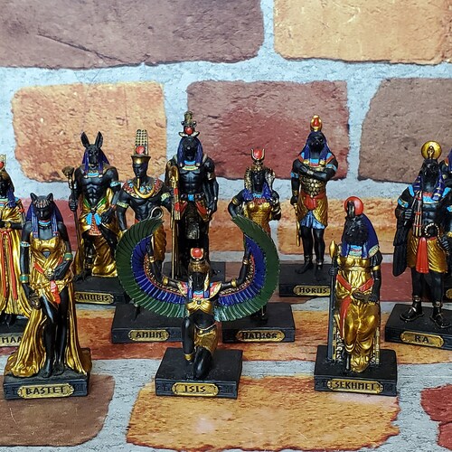 Vintage Ancient Egyptian Deities Set of 12 Figurines | Etsy