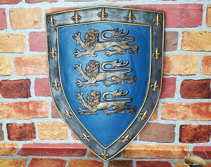 Vintage Triple Lion Wall Shield - Full Sized Shield Wall Art Plaque - Etsy