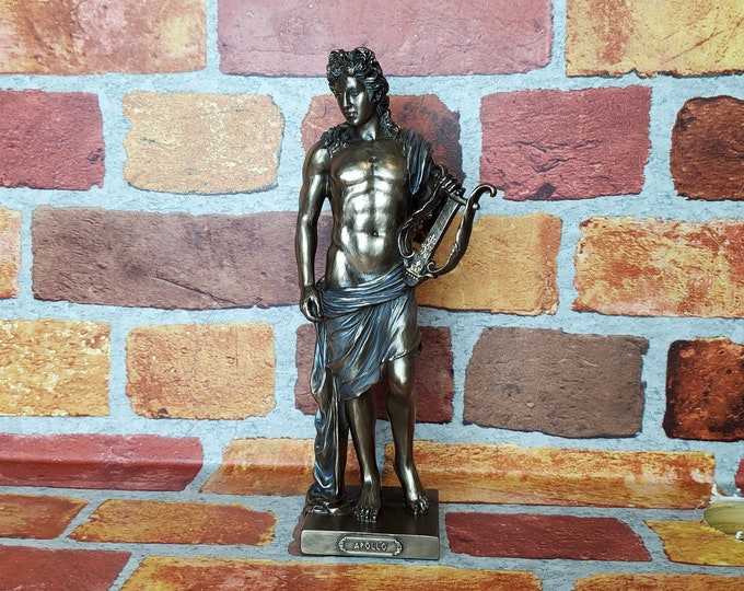 Vintage Apollo Statue - Greek God Apollo With Lyre Altar Statue - Etsy