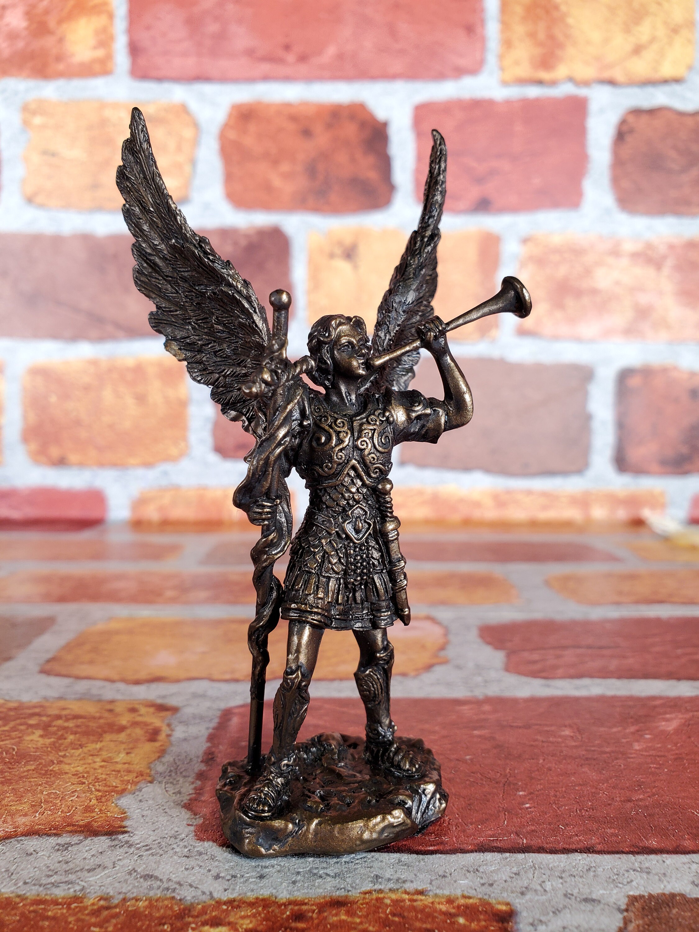 Vintage St. Gabriel the Archangel Mini Statue Miniature | Etsy