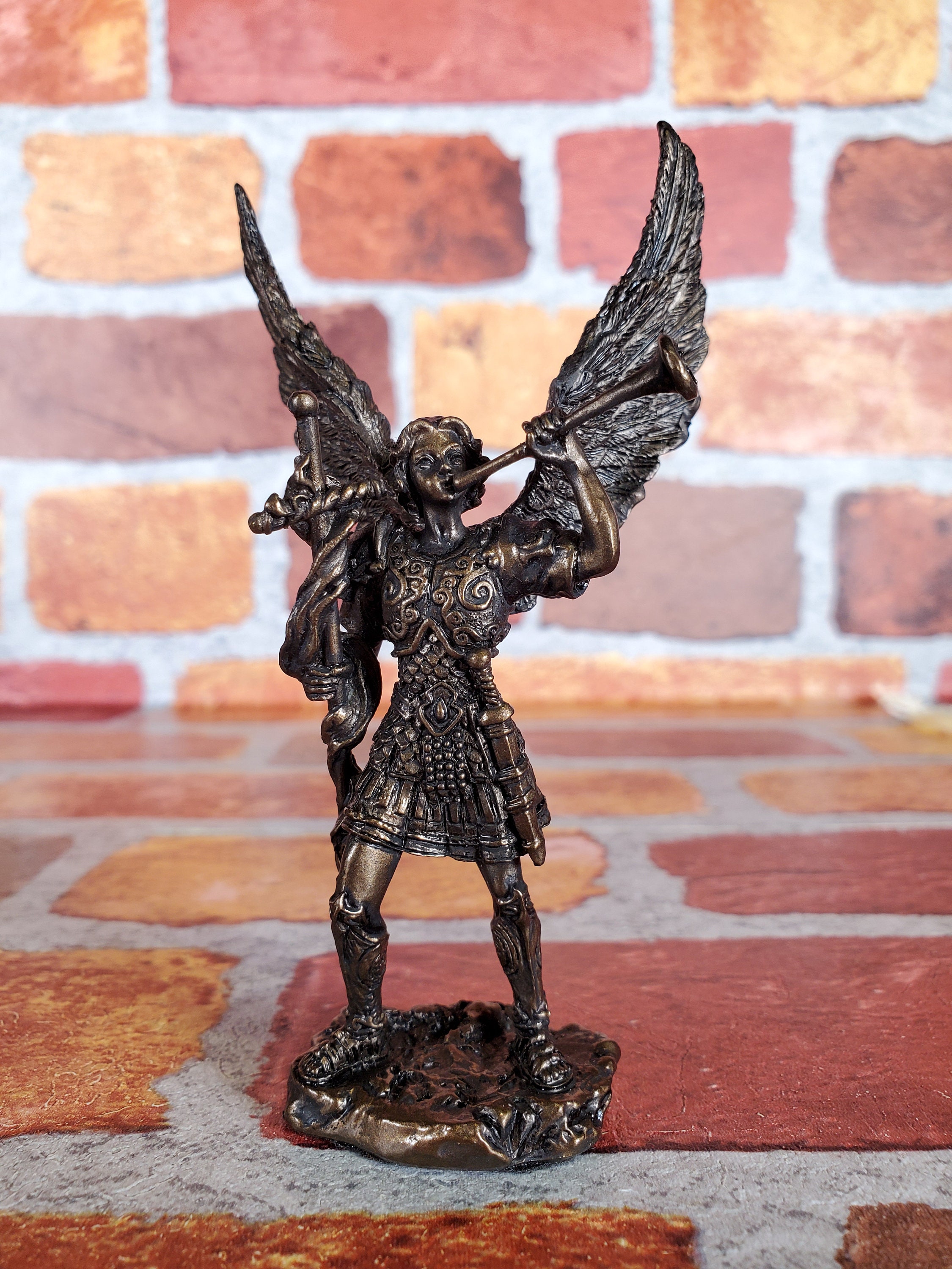 Vintage St. Gabriel the Archangel Mini Statue Miniature | Etsy