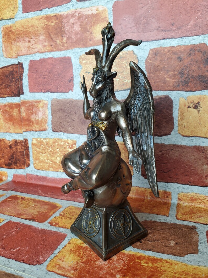 Large 15quot Tall Templar Sabbatic Goat Baphomet Satan Statue