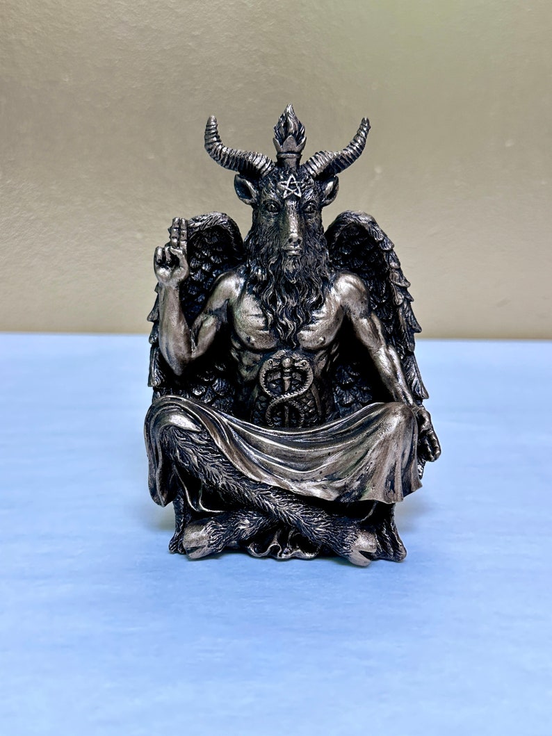 Vintage Baphomet Statue - Cold Cast Bronze - Sabbatic Goat Occult Altar ...