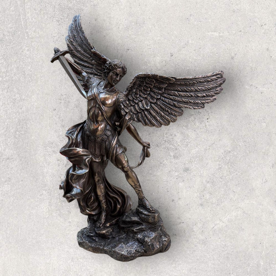 Vintage St. Michael Archangel Statue - Saint Michael Altar Statue ...