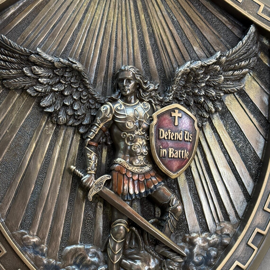 Vintage St. Michael Archangel Plaque- Saint Michael Altar Piece- Saint ...
