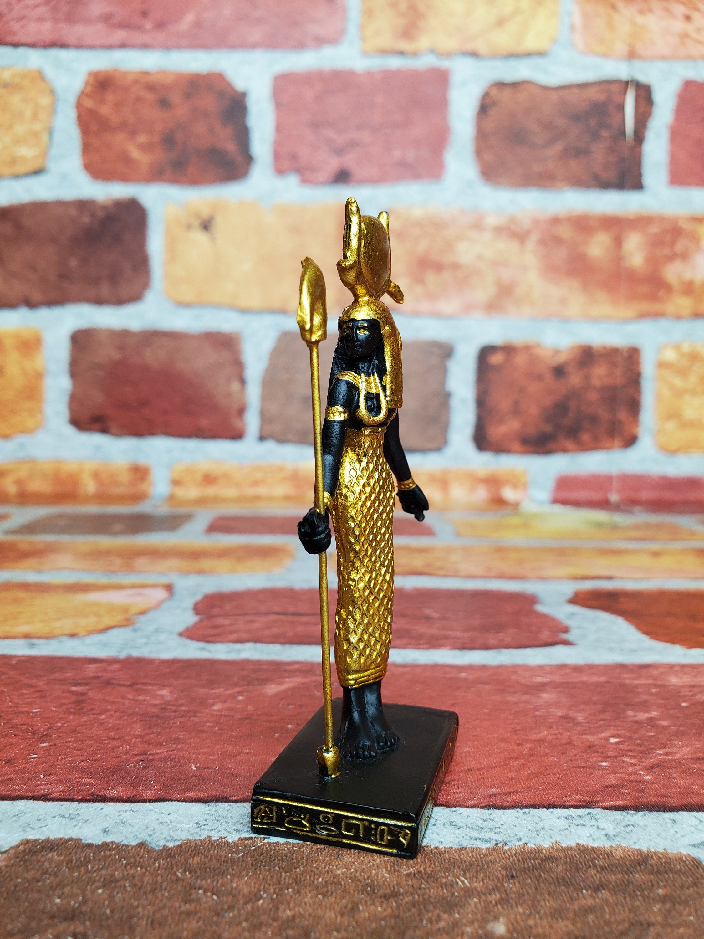 Vintage Standing Isis with Staff Figurine Miniature Egyptian | Etsy