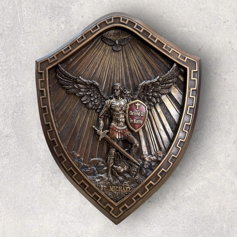 Vintage St. Michael Archangel Plaque- Saint Michael Altar Piece- Saint ...