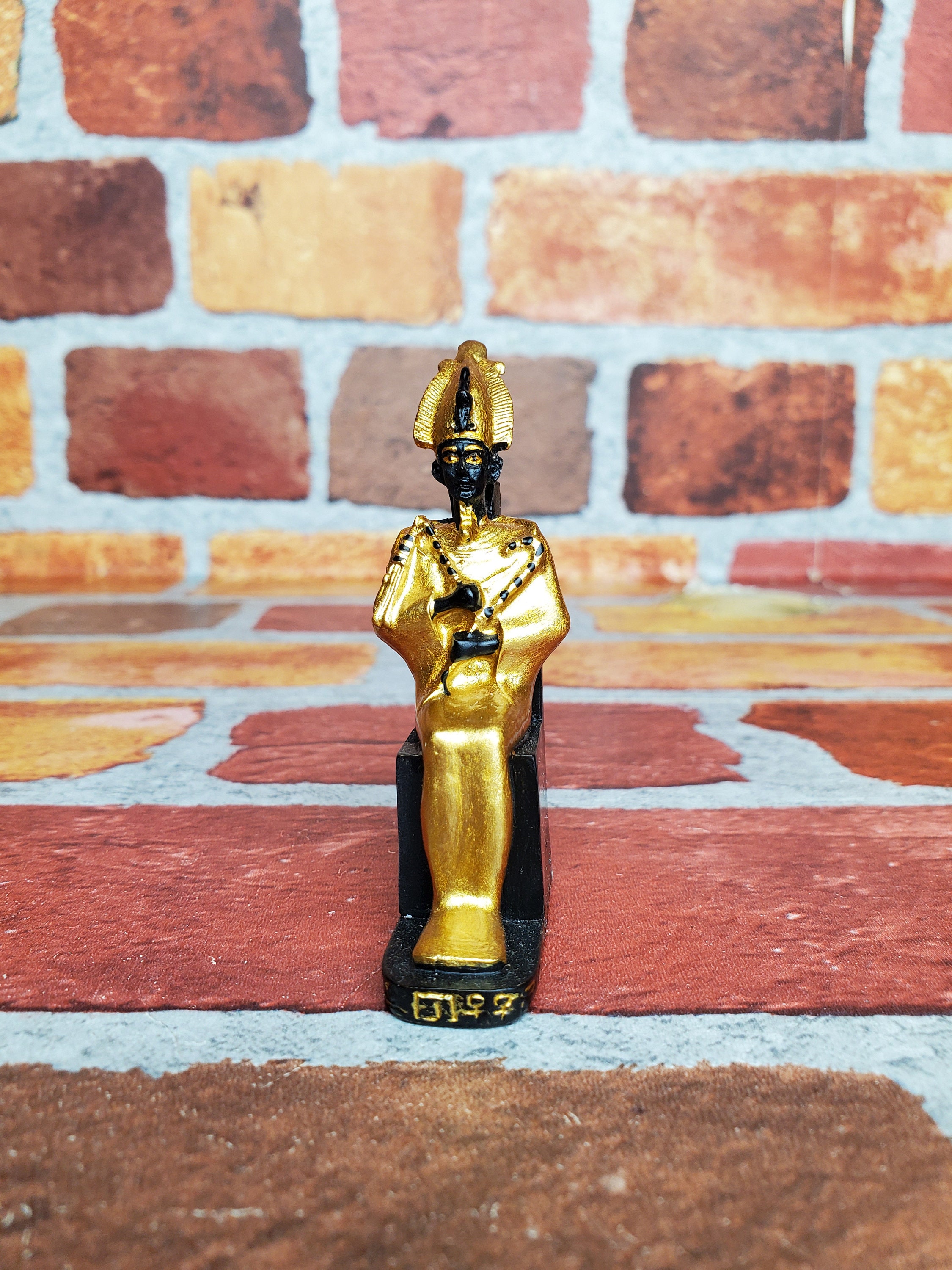 Vintage Seated Osiris on Throne Figurine Miniature Egyptian | Etsy