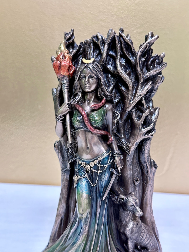 Vintage Hecate With Hounds Statue - Greek Goddess of Magic Hecate Altar ...
