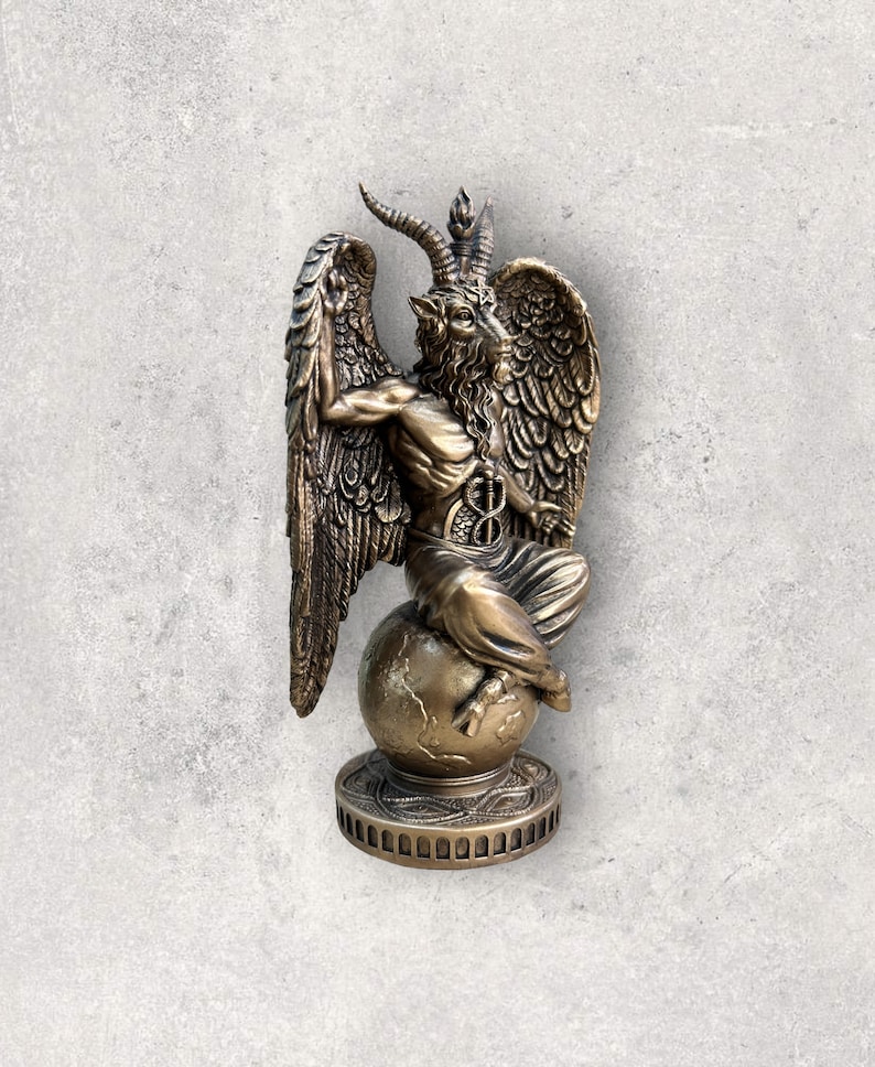 Vintage Baphomet Mini Statue - Cold Cast Bronze - Sabbatic Goat Occult ...
