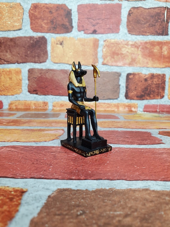 Vintage Anubis in Throne Figurine Miniature Egyptian God - Etsy