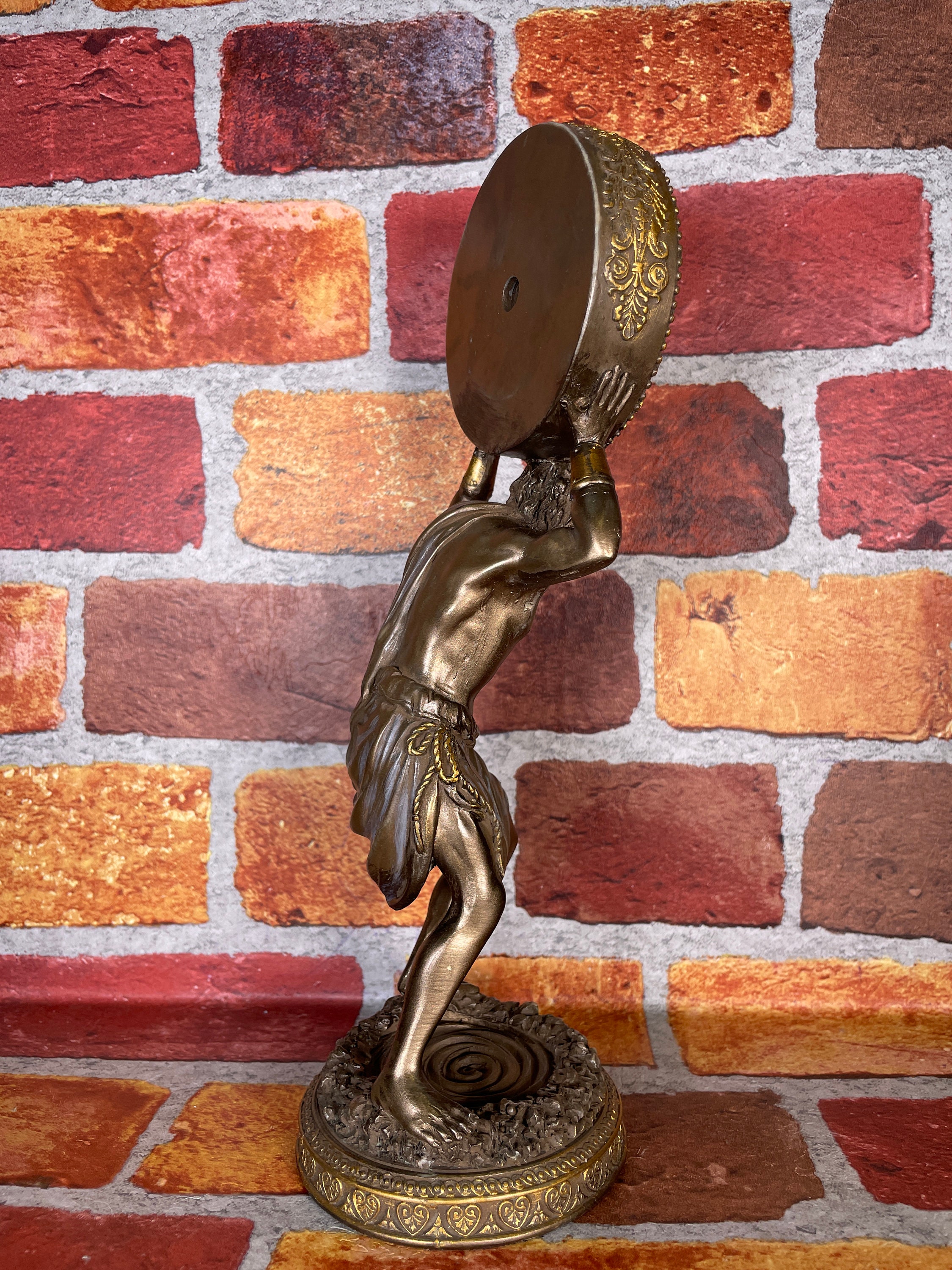 Vintage Atlas Clock Statue Greek Titan Atlas Carrying Globe - Etsy