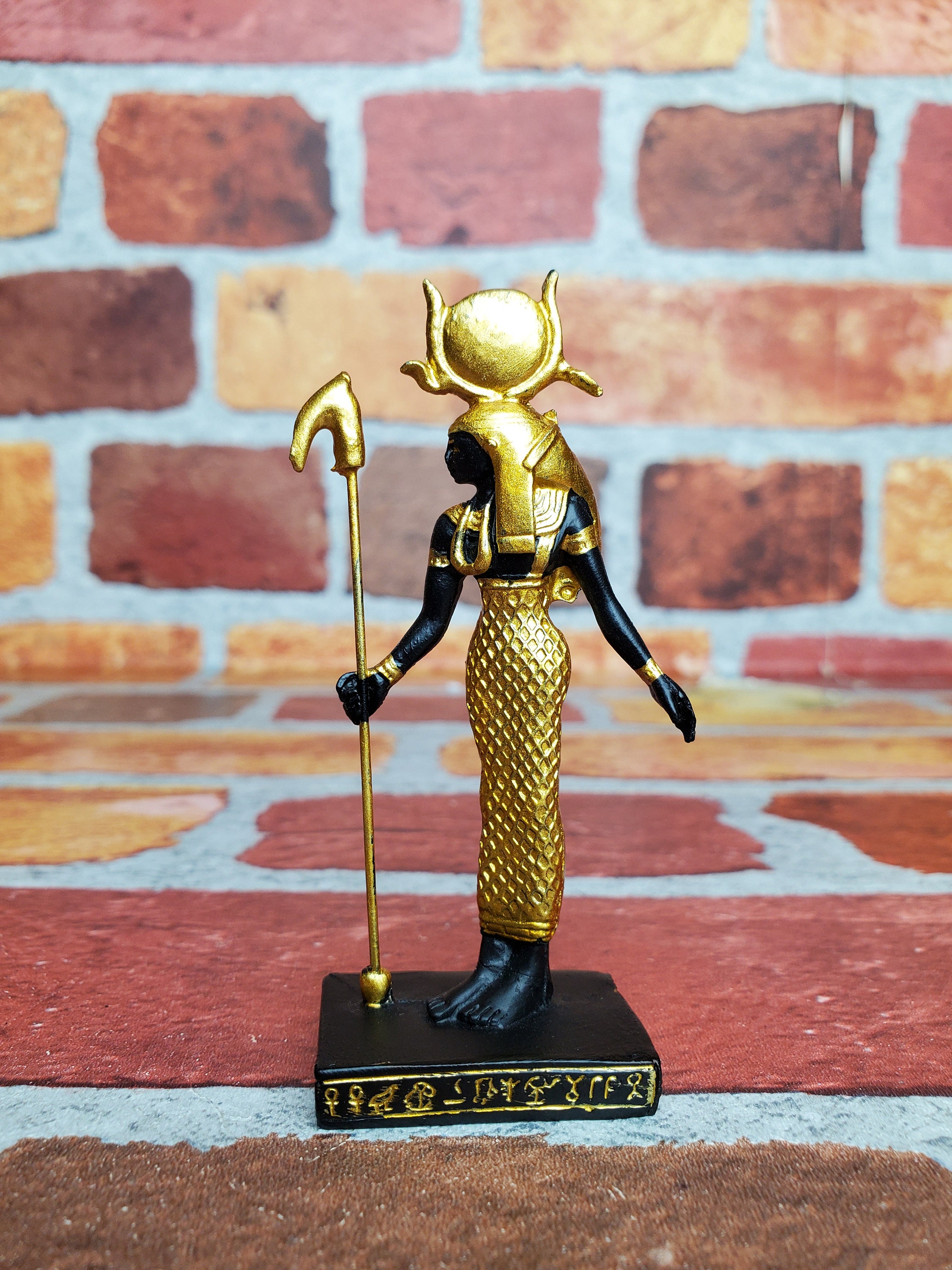 Vintage Standing Isis With Staff Figurine - Miniature Egyptian Goddess ...