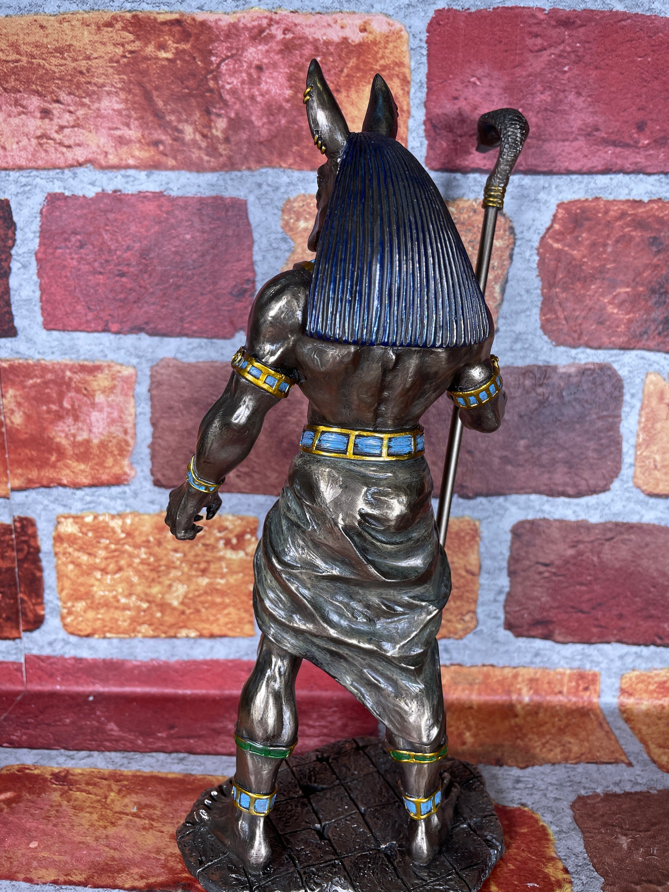 Vintage Anubis Standing With Staff Statue - Etsy