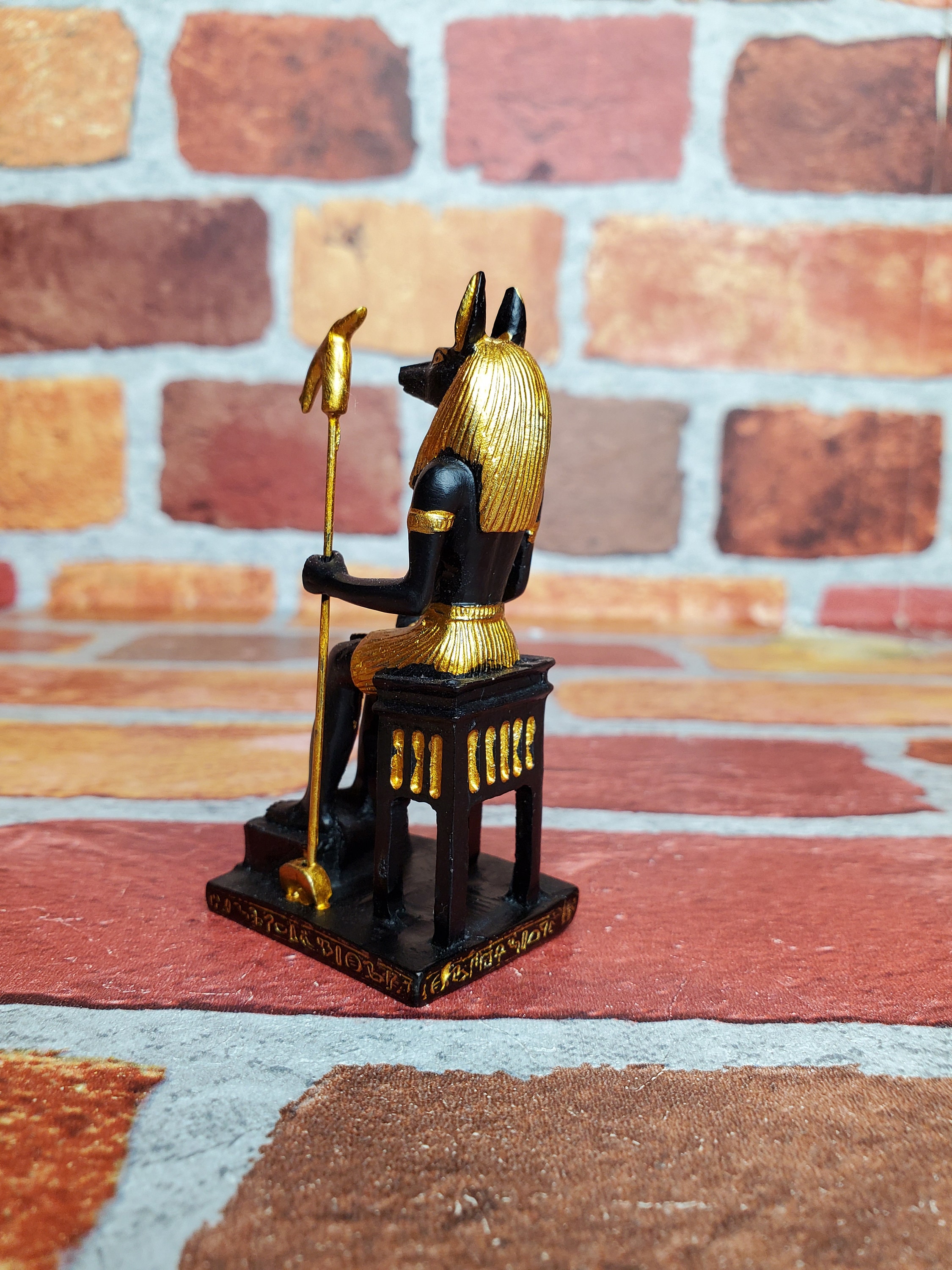 Vintage Anubis in Throne Figurine Miniature Egyptian God - Etsy
