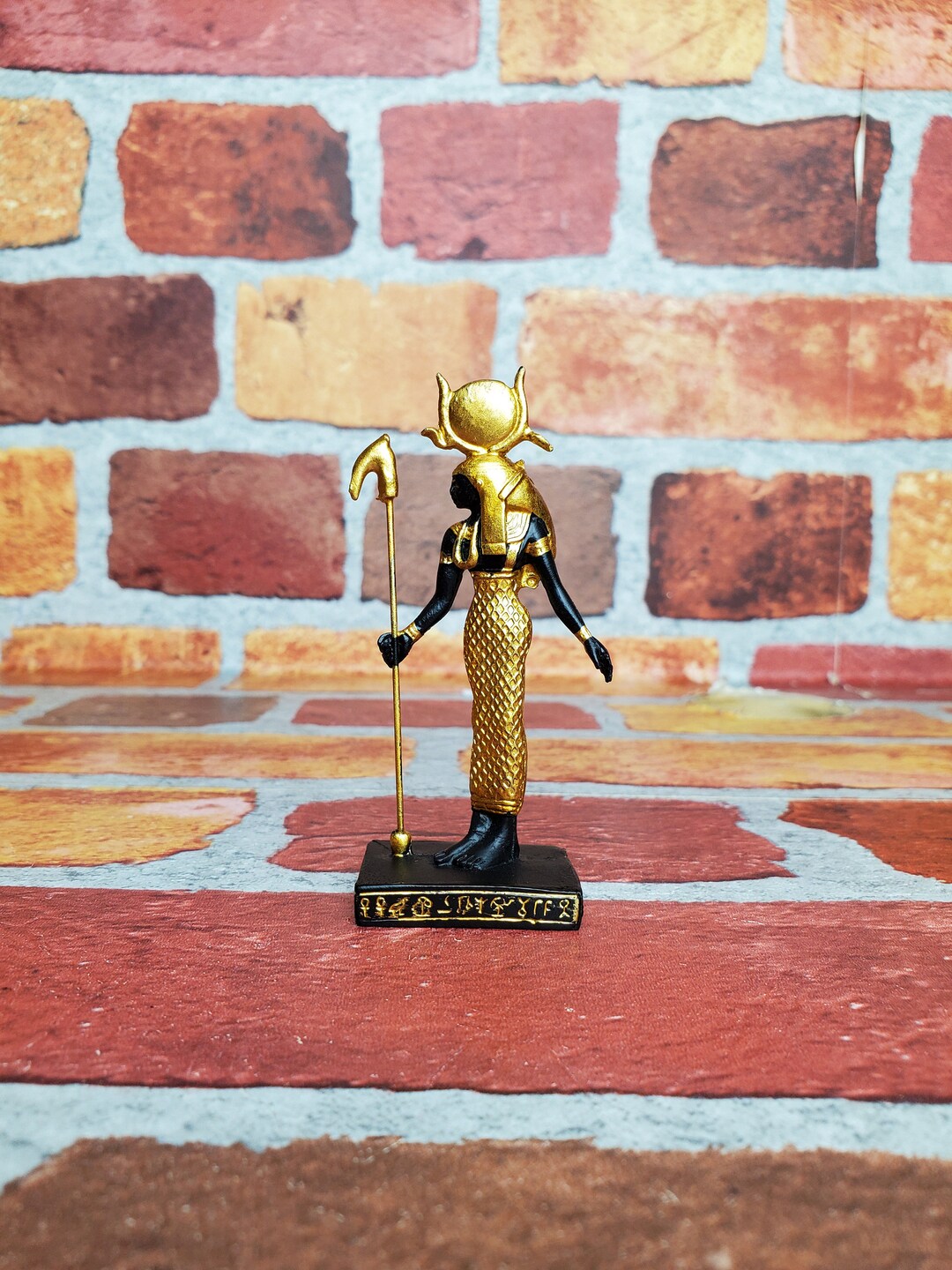 Vintage Standing Isis With Staff Figurine - Miniature Egyptian Goddess ...