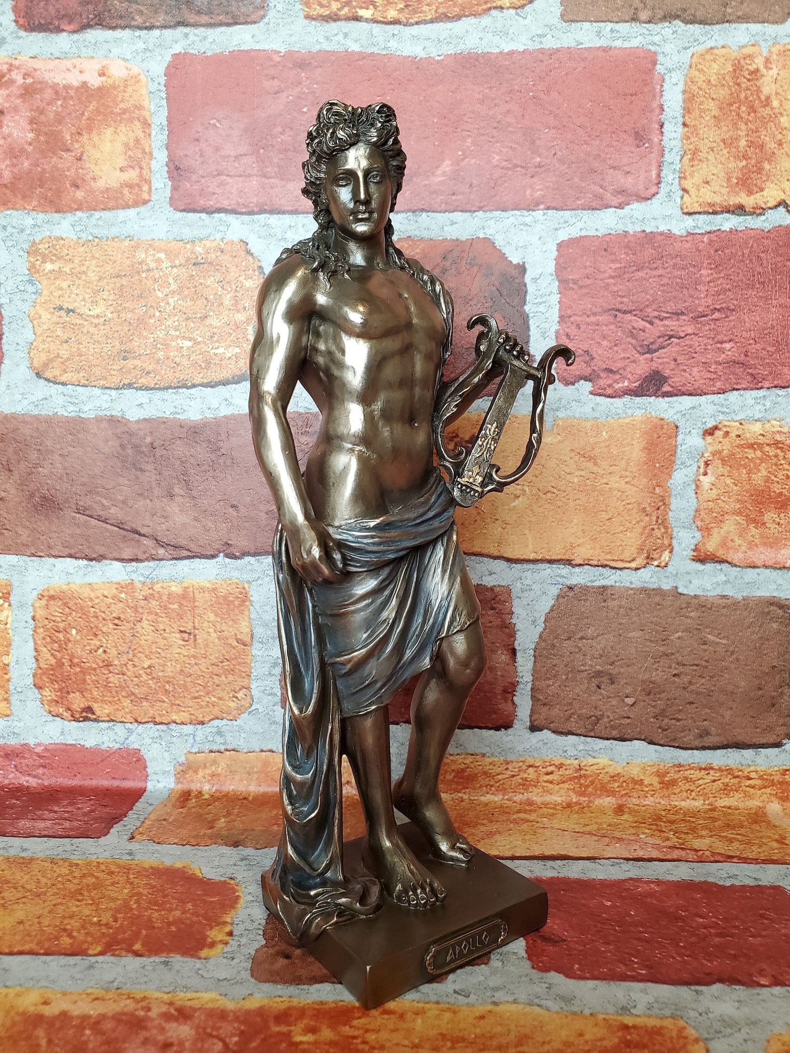 Vintage Apollo Statue Greek God Apollo With Lyre Altar - Etsy Canada