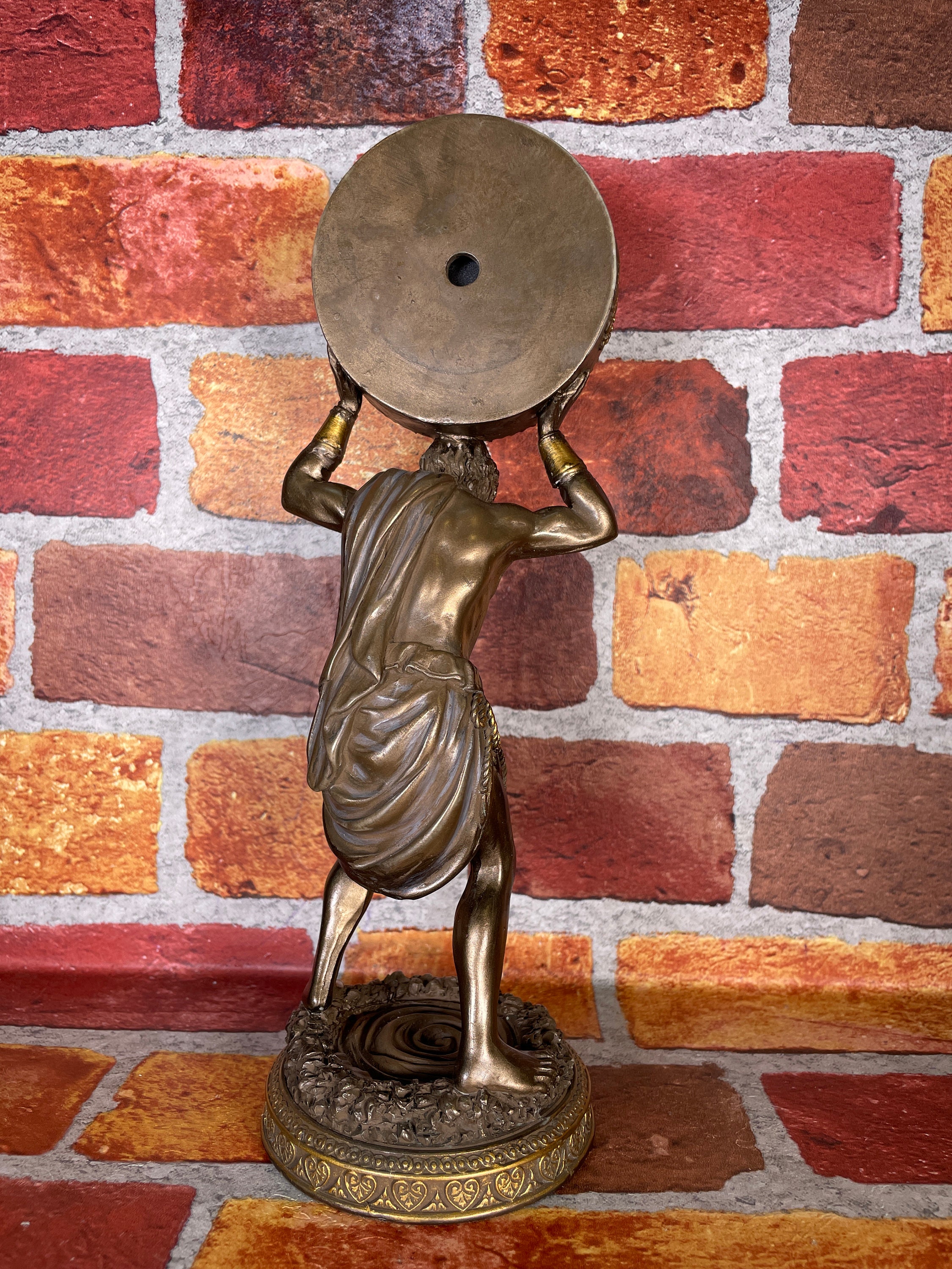 Vintage Atlas Clock Statue Greek Titan Atlas Carrying Globe | Etsy